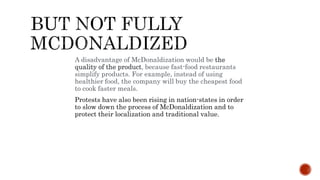 food and health in the age of mcdonaldization | PPT