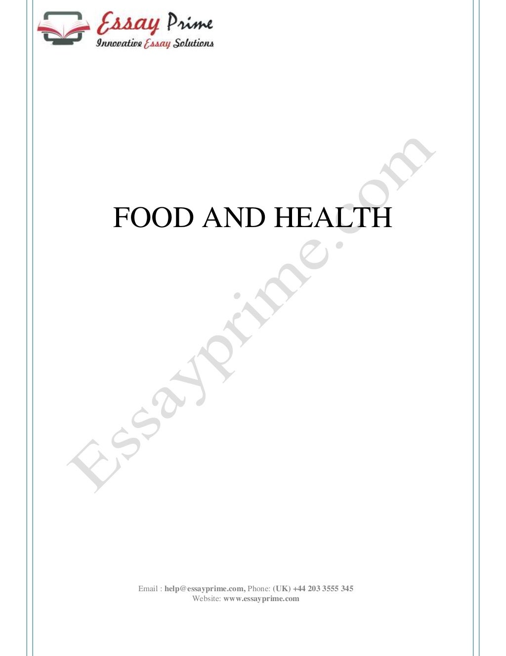 Food And Health Essay Sample food-and-health-essay-sample