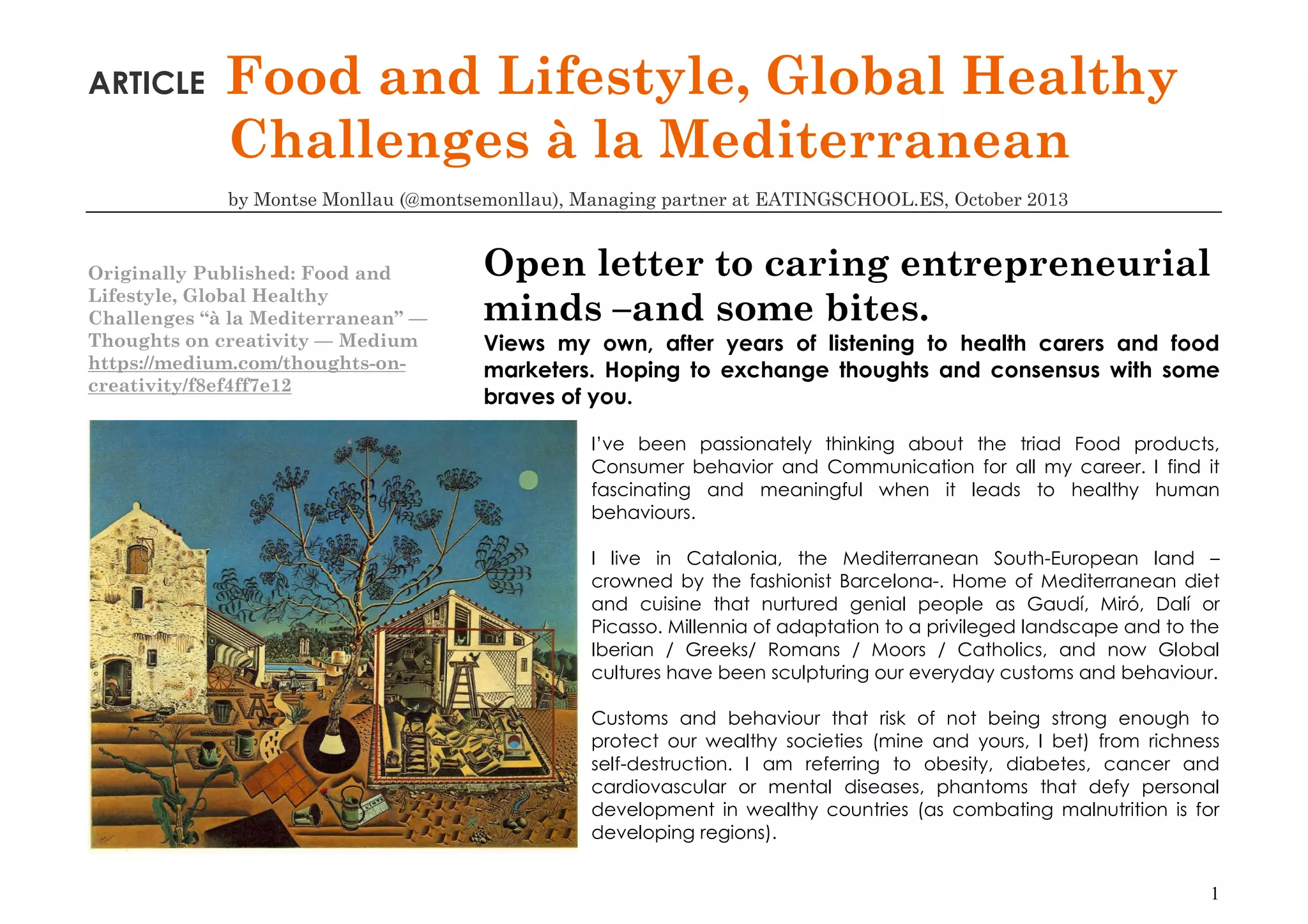 "Food and lifestyle, global healthy challenges" article by ...
