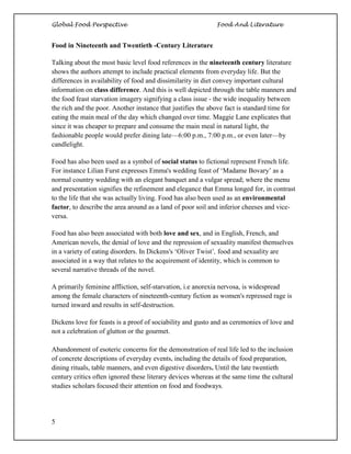 Food and literature | PDF