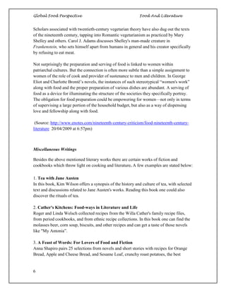 Food and literature | PDF | Food & Drink