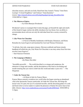 Food and literature | PDF | Food & Drink