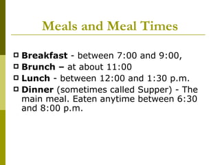 FOOD AND MEALS | PPT