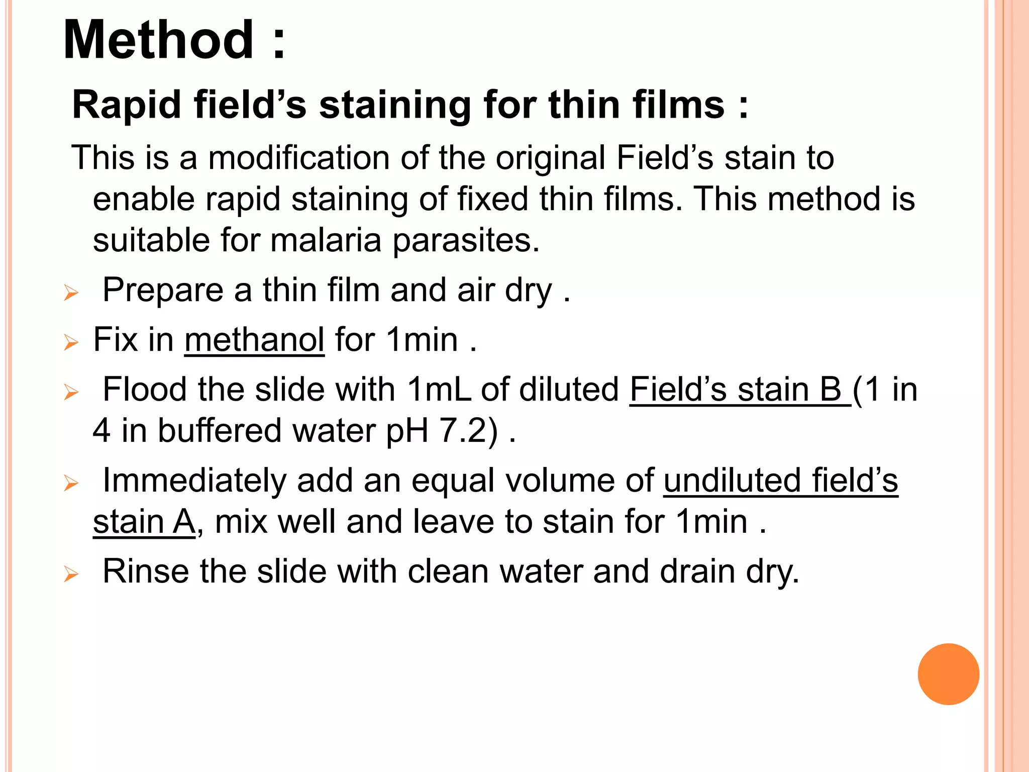 PARASITES STAINING METHODS | PPTX
