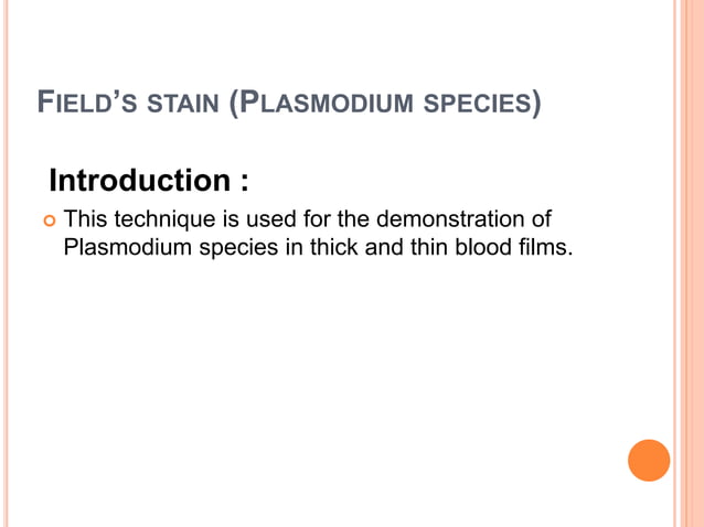 PARASITES STAINING METHODS | PPTX | Blood Disorders | Diseases and ...
