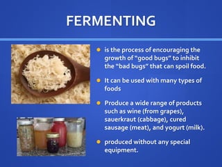 Food Preservation Methods and Food Processing | PDF