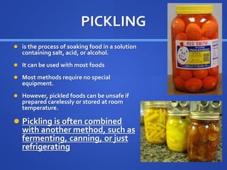 Food Preservation Methods and Food Processing | PDF