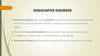 dissociative disorder | PPTX