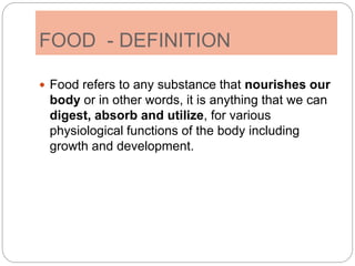 FOOD AND NUTRITION INTRODUCTION.pptx | Healthy Cooking and Eating ...