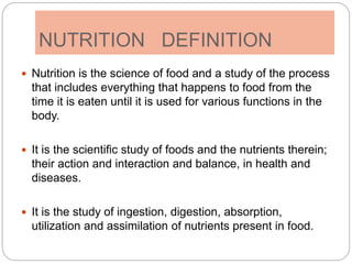 FOOD AND NUTRITION INTRODUCTION.pptx | Healthy Cooking and Eating ...
