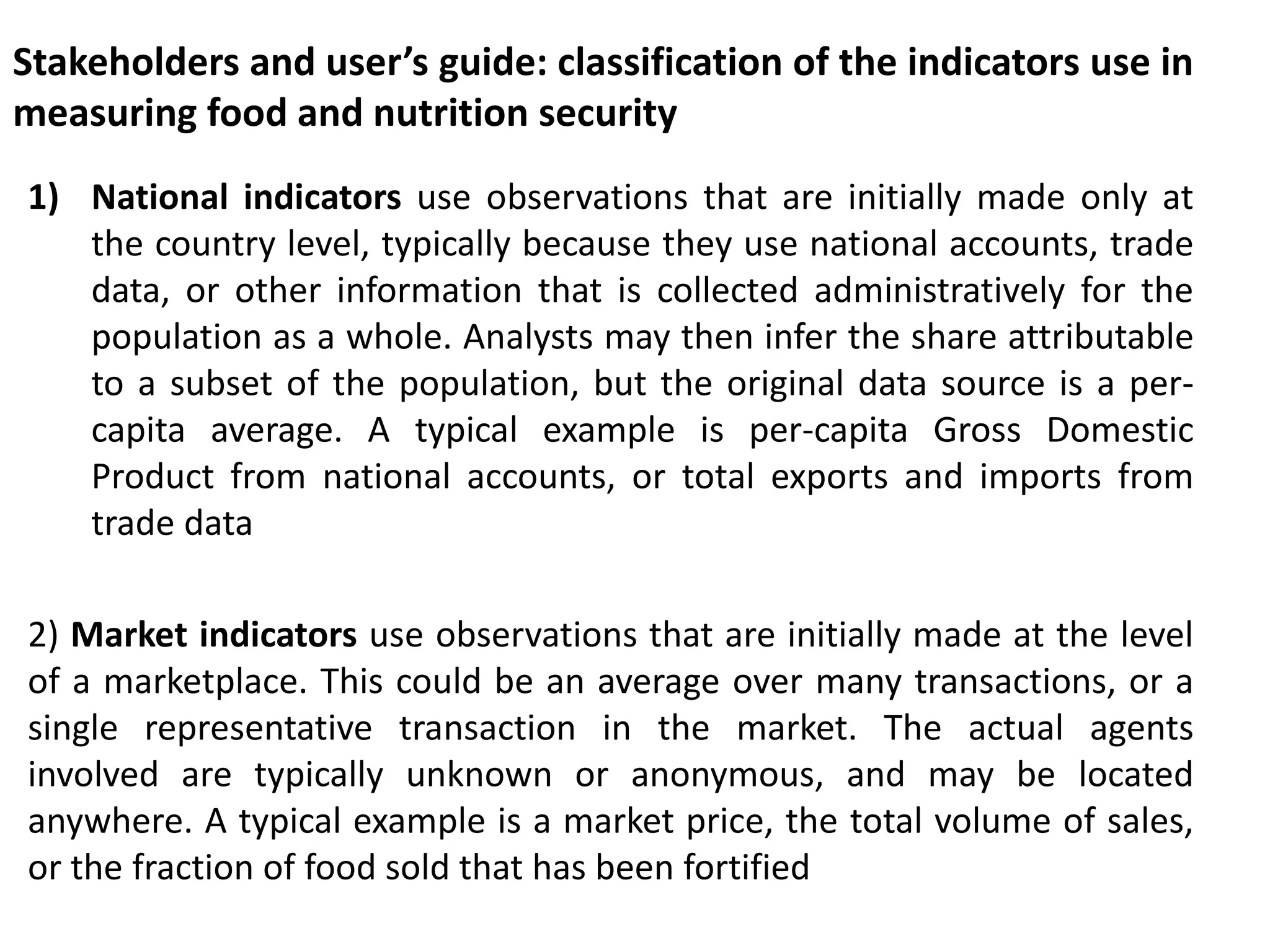 Food and Nutrition Security Dimensions, Indicators and Framework | PPTX