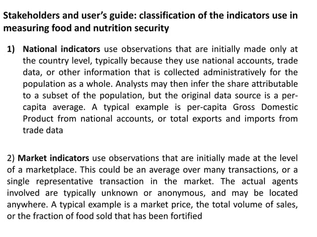 Food and Nutrition Security Dimensions, Indicators and Framework | PPTX ...