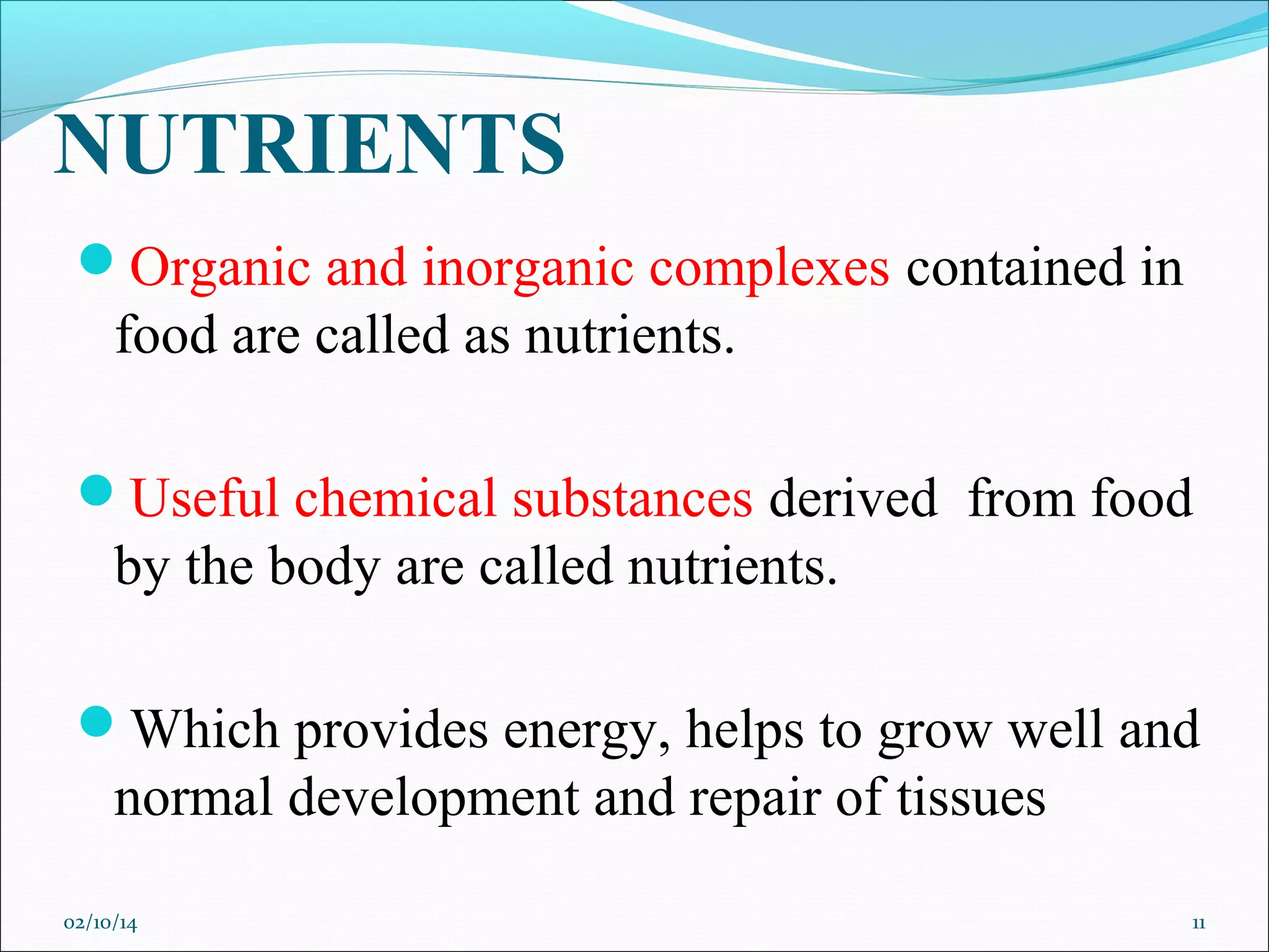 Food and nutrition General Concept | PPT