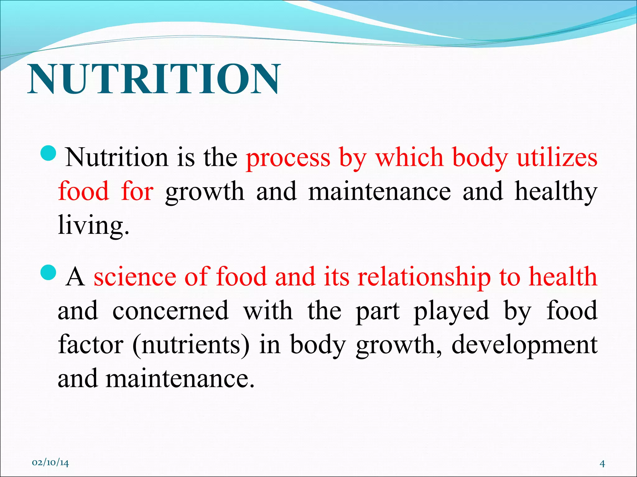 Food and nutrition General Concept | PPT | Nutrition | Healthy Living