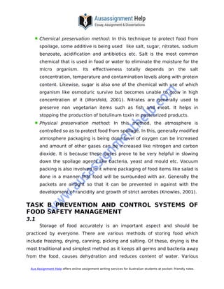 Importance of Food Safety Management to avoid spread of infection | PDF
