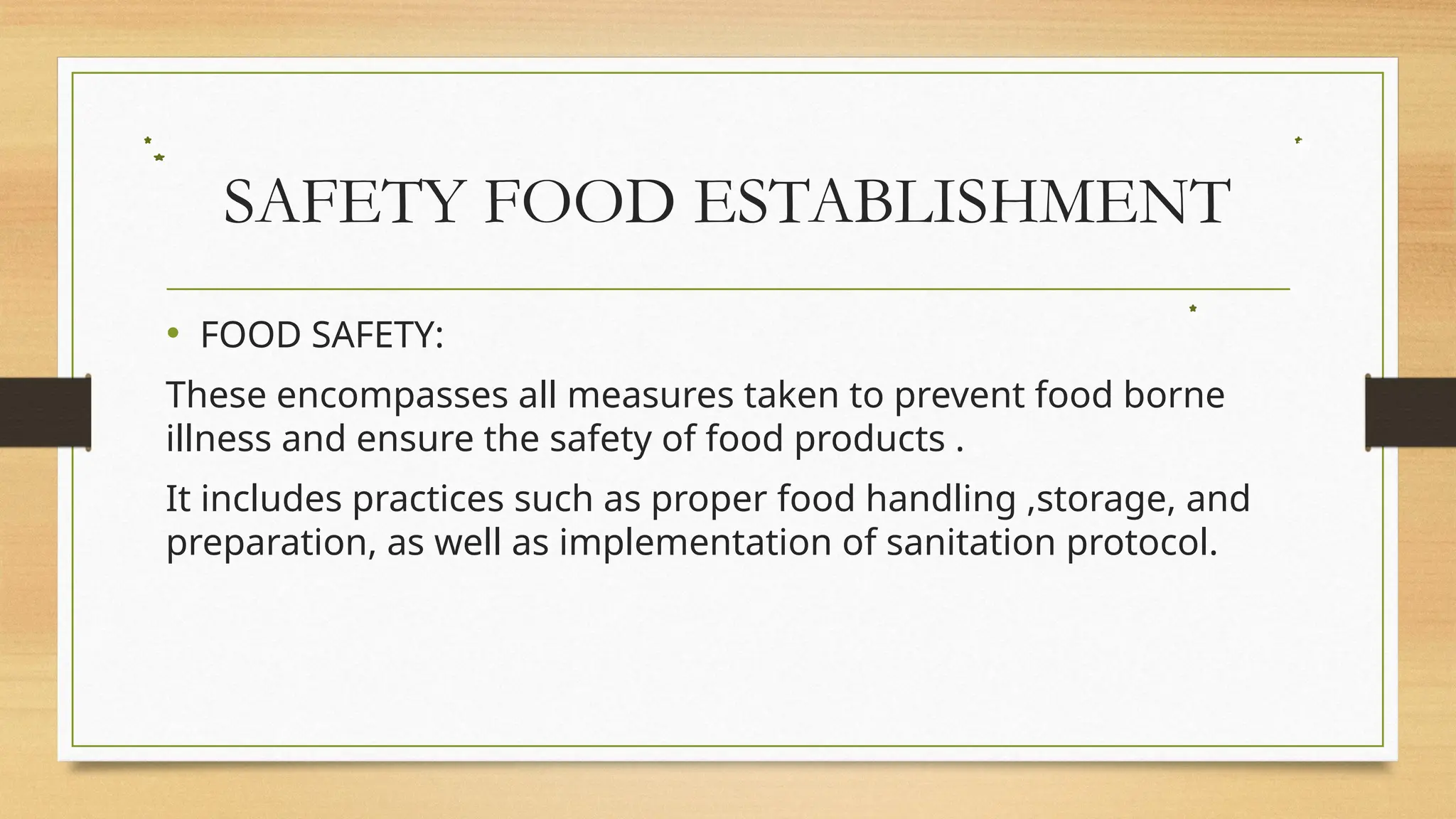 FOOD AND SAFETY SANITATION.0908764322709 | PPTX