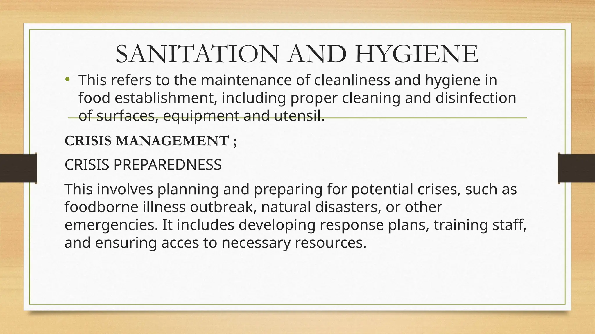 FOOD AND SAFETY SANITATION.0908764322709 | PPTX