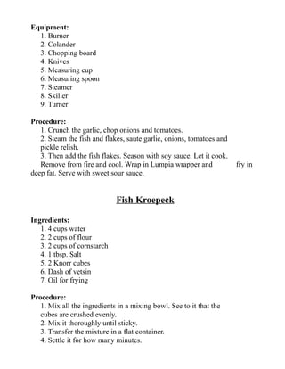 Food and snacks recipe | DOC