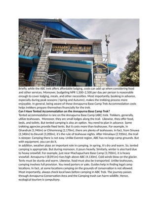 Food Annapurna Base Camp Trek. .do. cx | DOCX