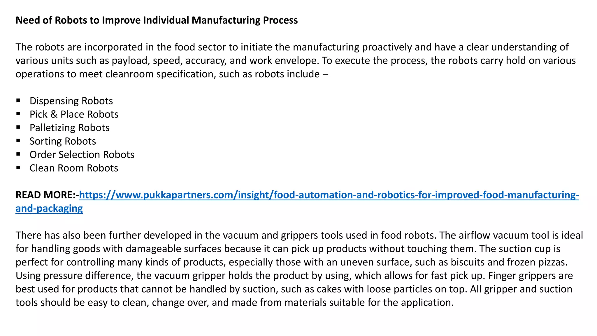 FOOD AUTOMATION AND ROBOTICS: FOR IMPROVED FOOD MANUFACTURING AND ... FOOD AUTOMATION AND ROBOTICS: FOR IMPROVED FOOD MANUFACTURING AND ...