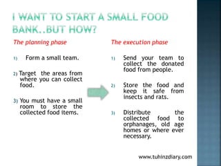 Concept of Food banks and ways to start a full fledged food bank | PPTX