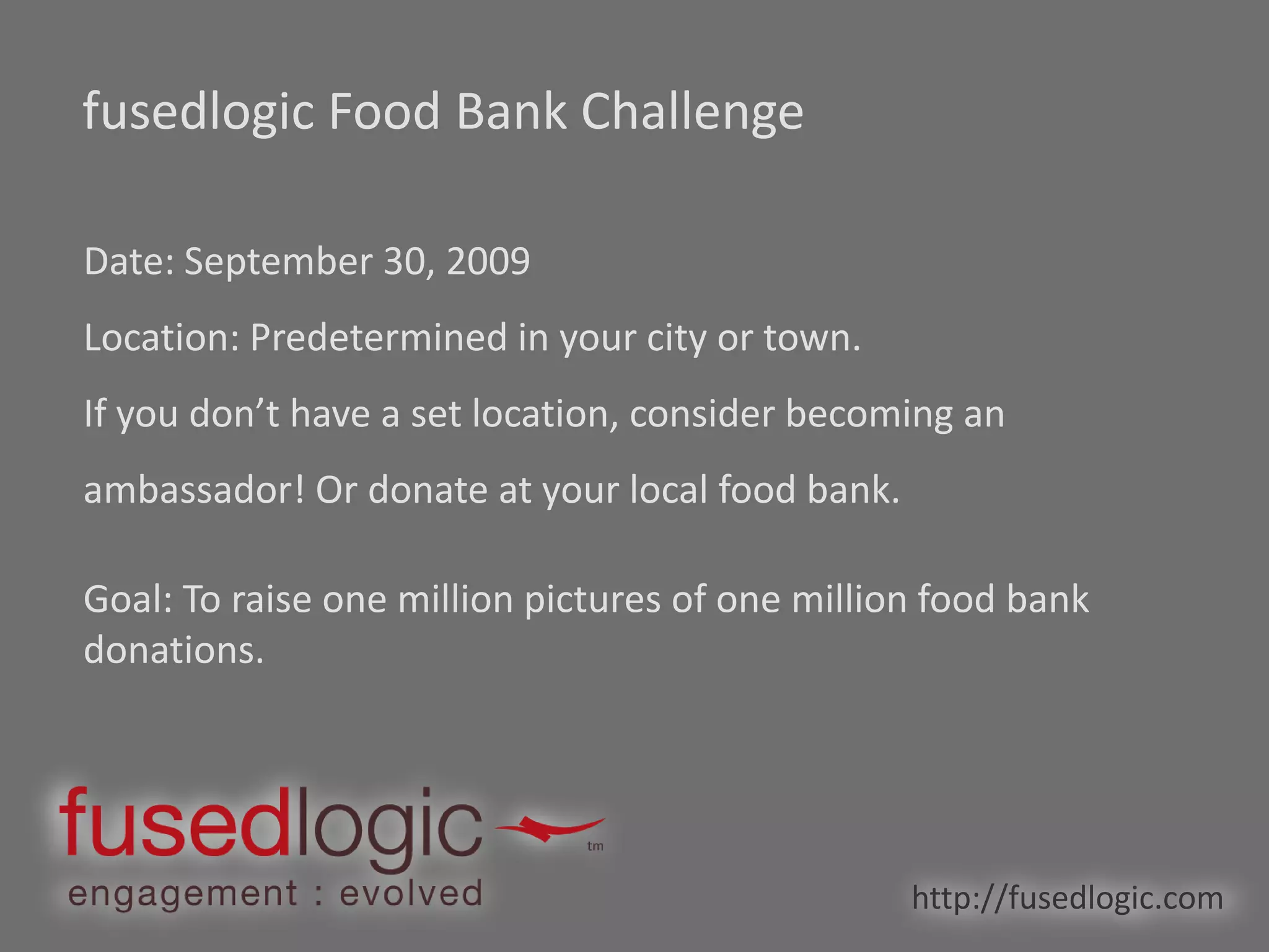 fusedlogic Food Bank Challenge | PPTX