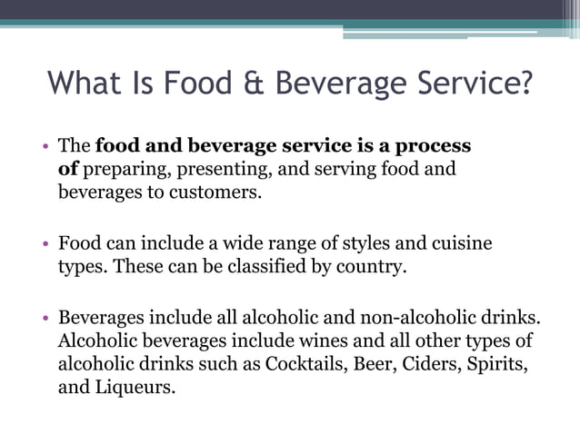 FOOD & BEVERAGE SERVICE BASICS | PPTX