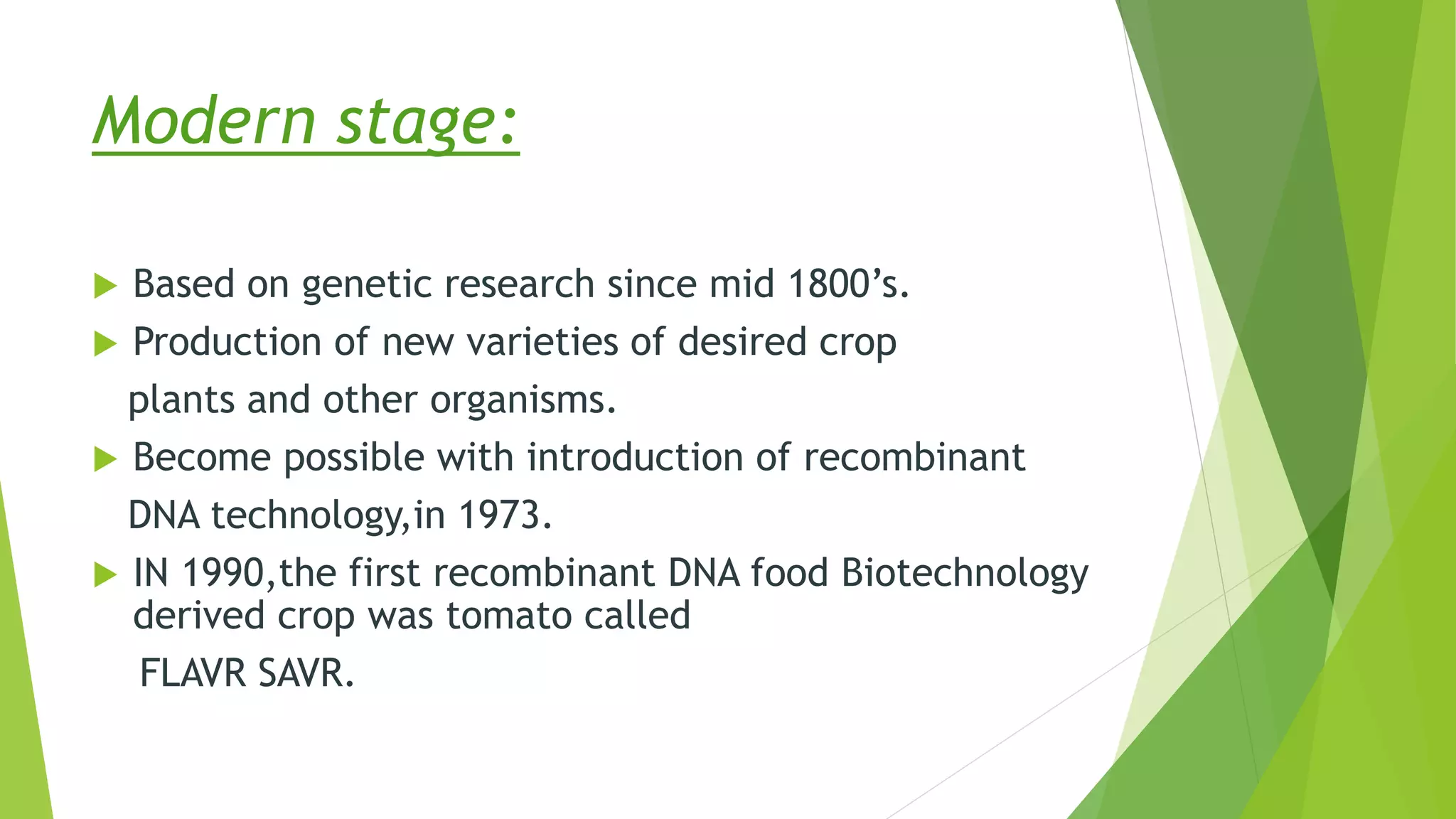 Food biotechnology- genetically modified food materials | PPTX