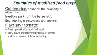 Food biotechnology- genetically modified food materials | PPTX