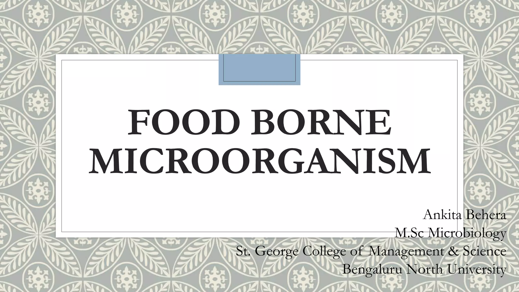 Food borne bacteria | PPTX