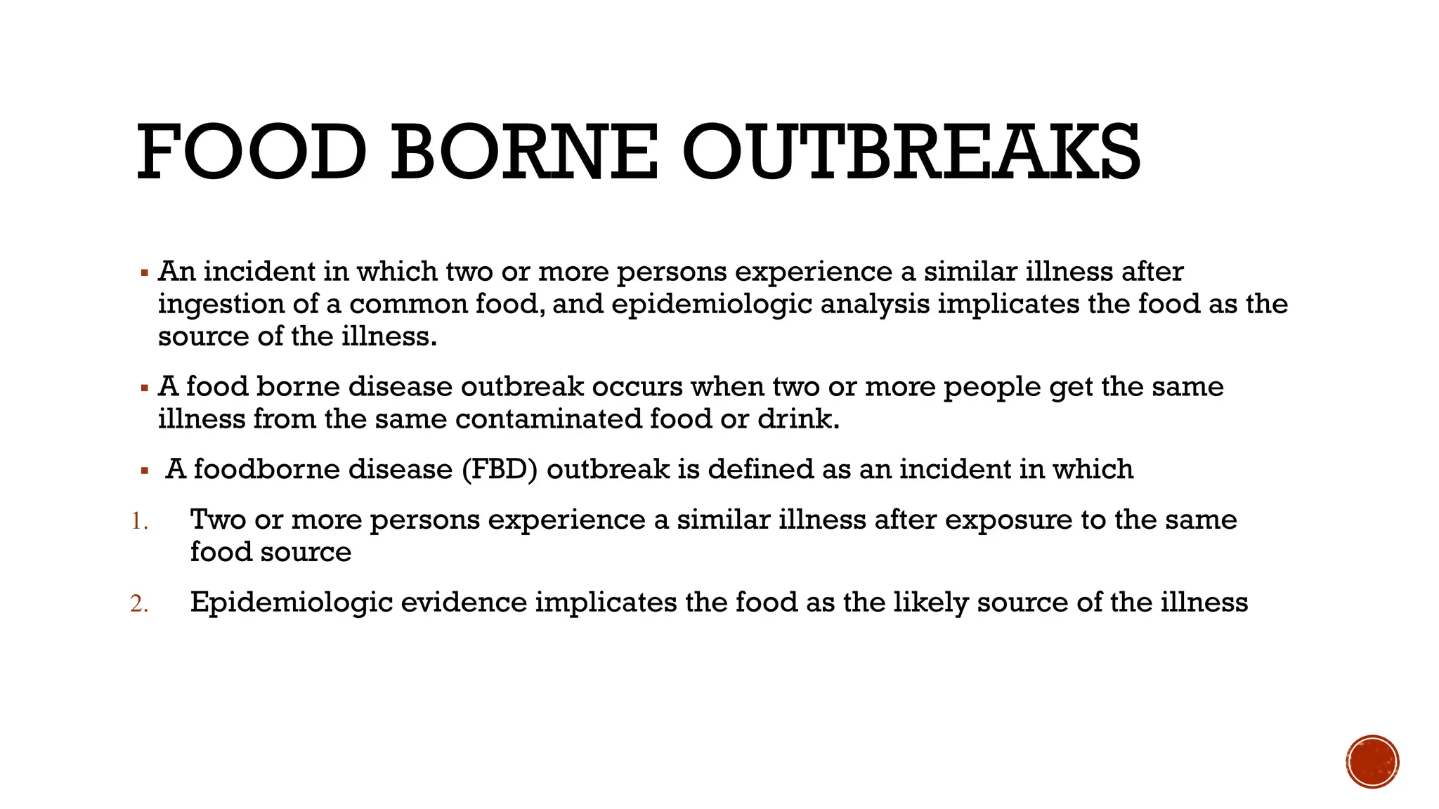 Food borne disease outbreak | PDF