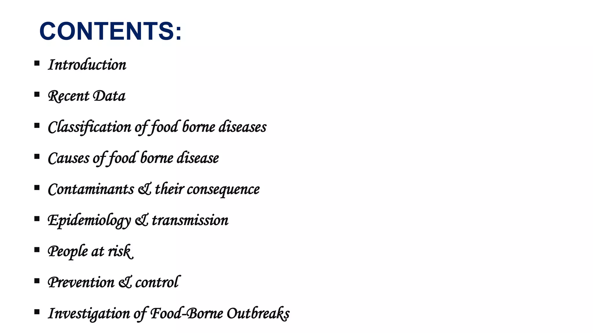 Food borne outbreaks- presentation | PPTX