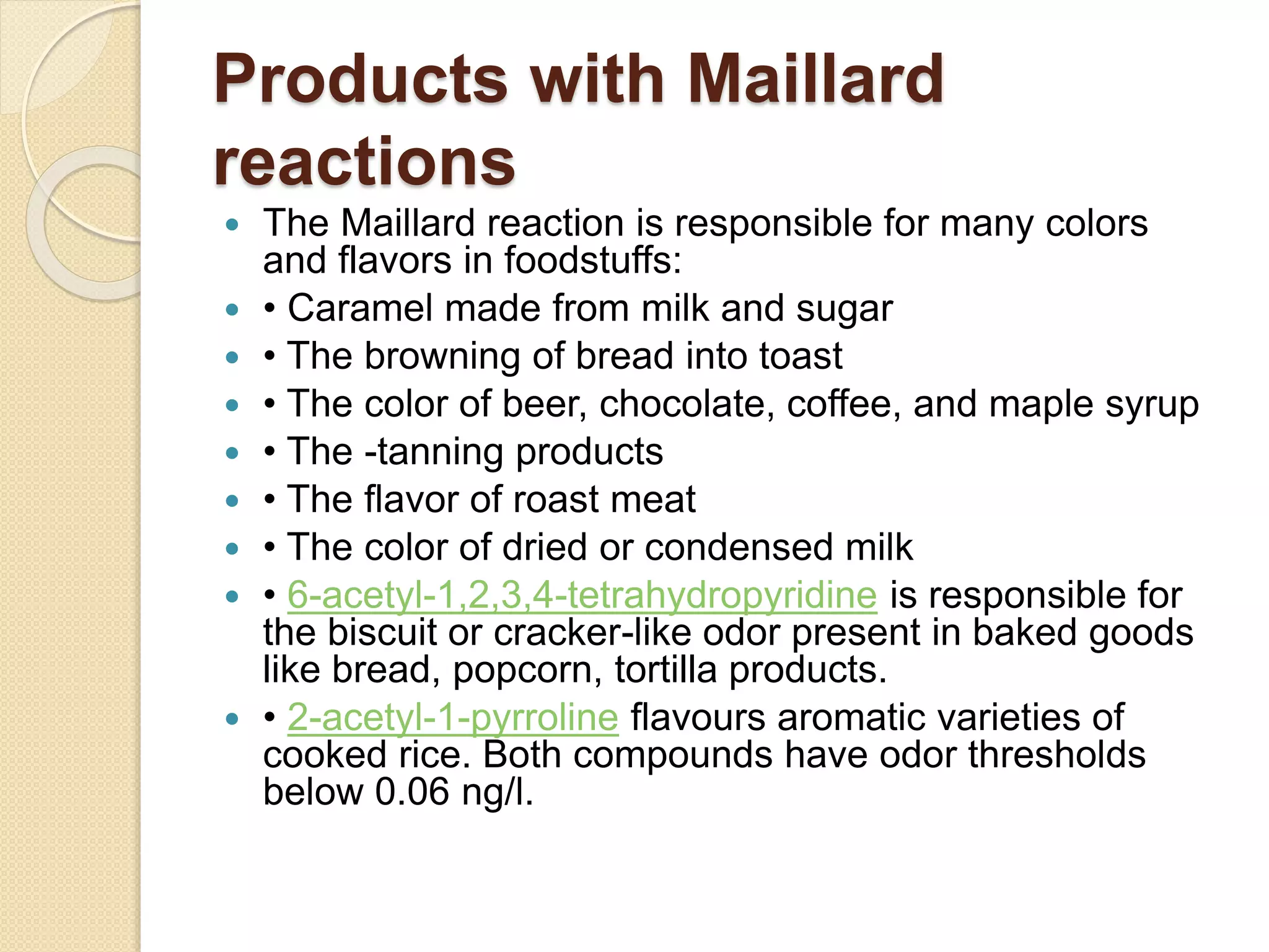 Food browning due Maillard chemical reaction occurs between amino acids ...