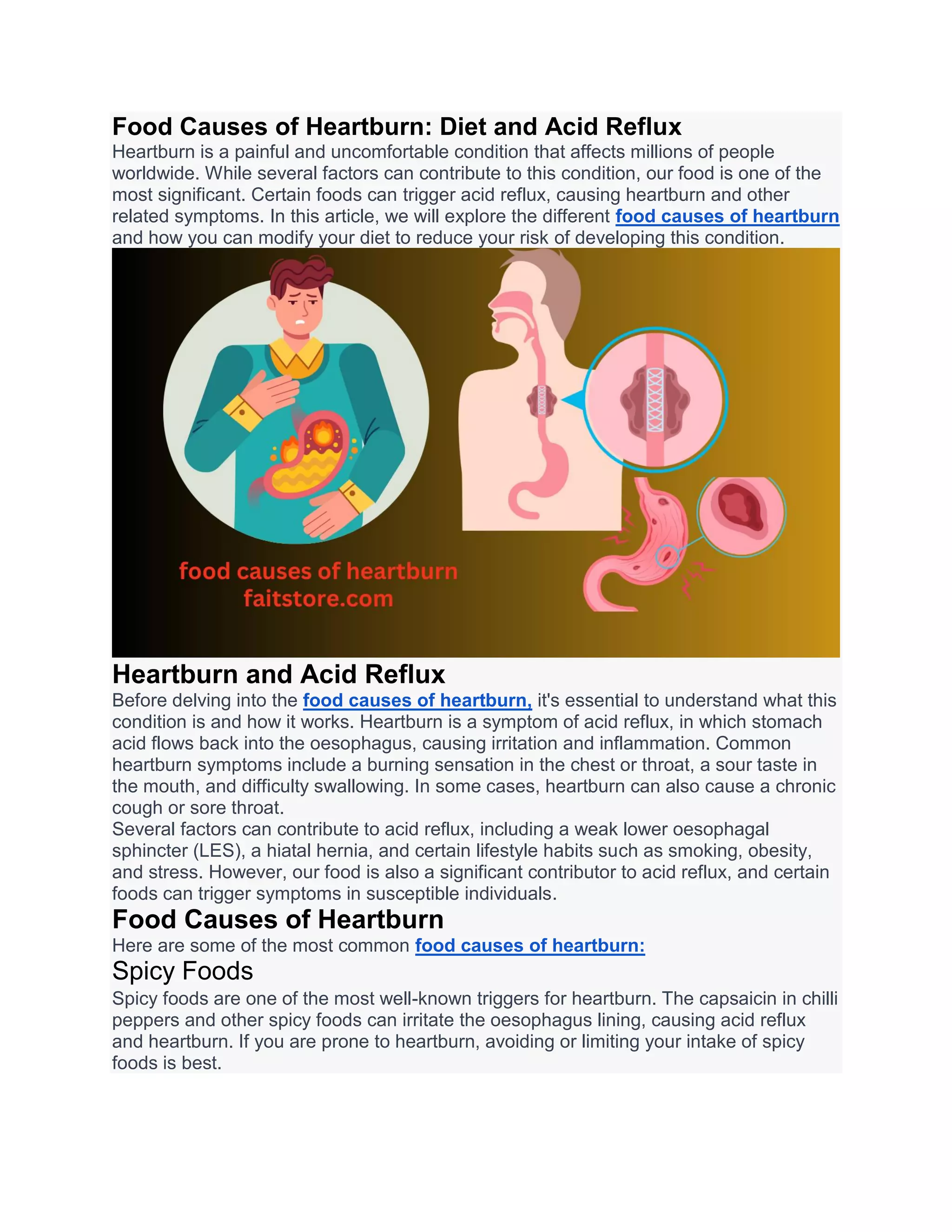 Food Causes of Heartburn | PDF | Digestive Disorders | Diseases and ...