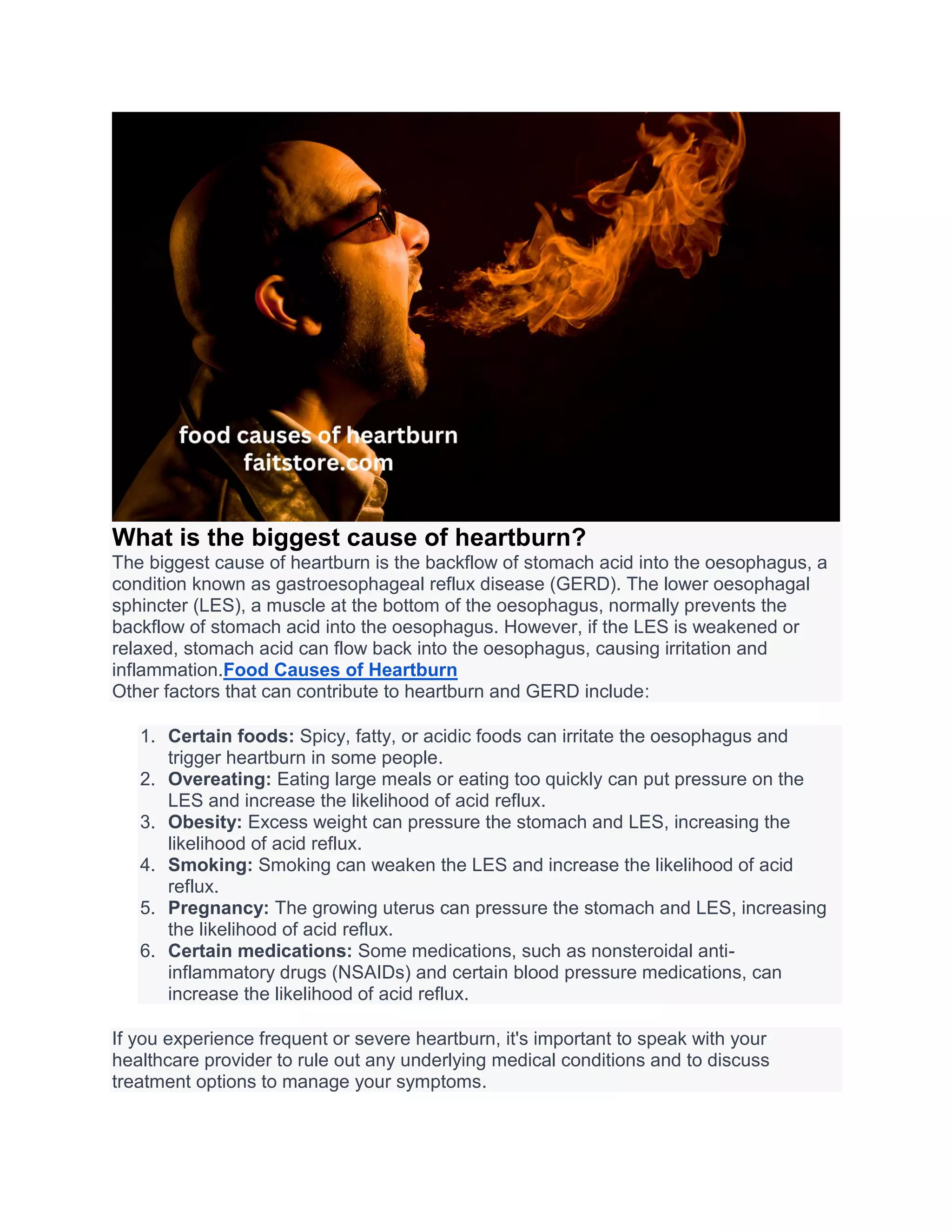 Food Causes of Heartburn | PDF | Digestive Disorders | Diseases and ...