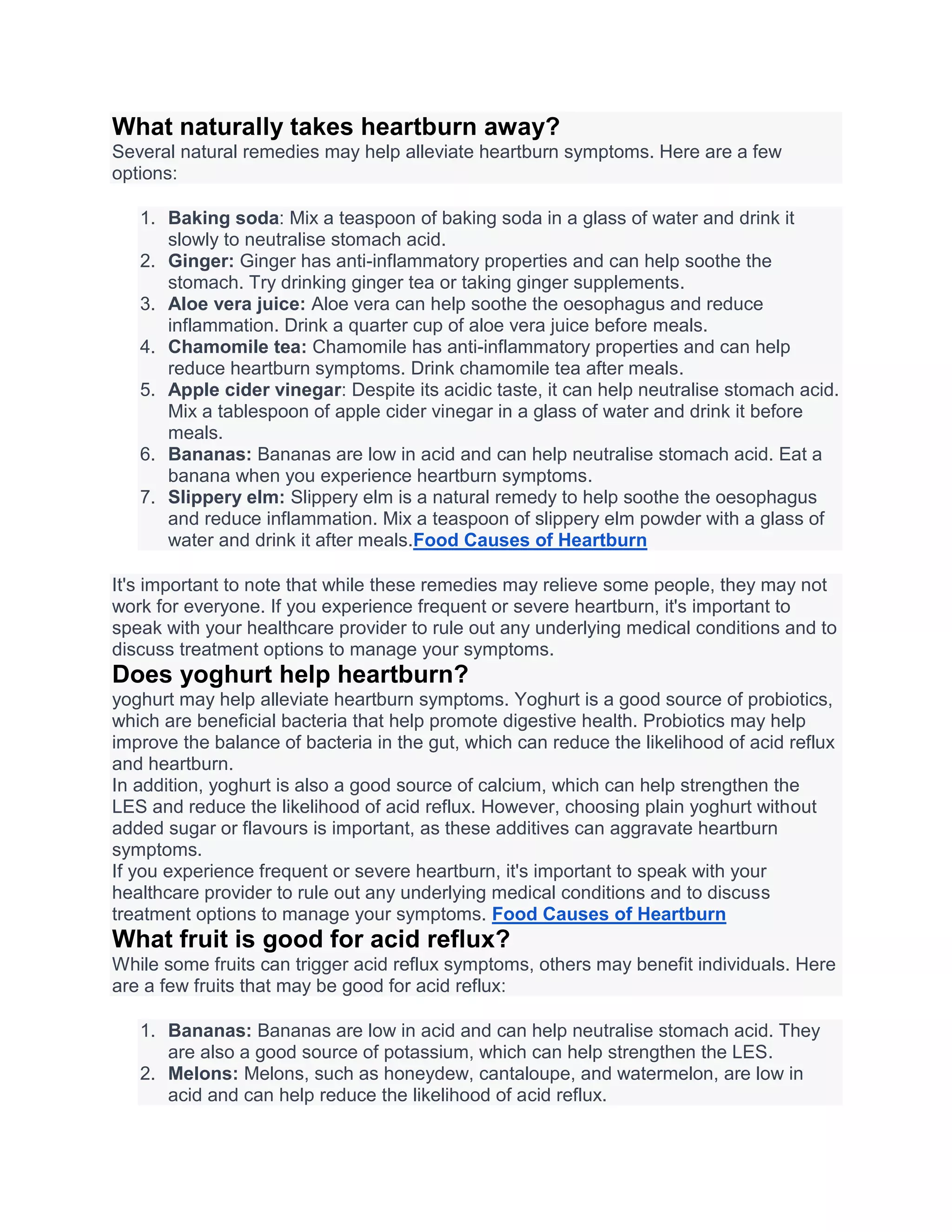 Food Causes of Heartburn | PDF | Digestive Disorders | Diseases and ...