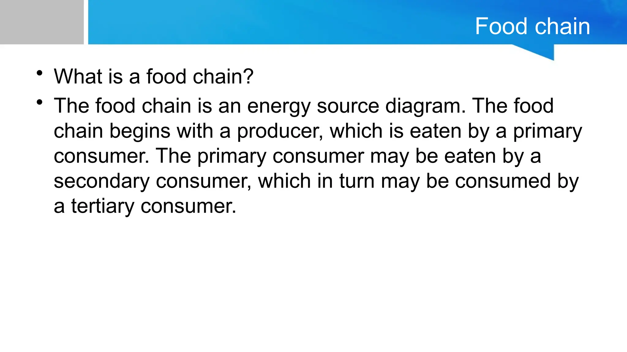 Food Chain and different levels of food chains,role of producers ...