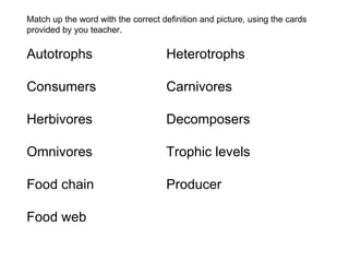 Food chains and webs presentation | PPT