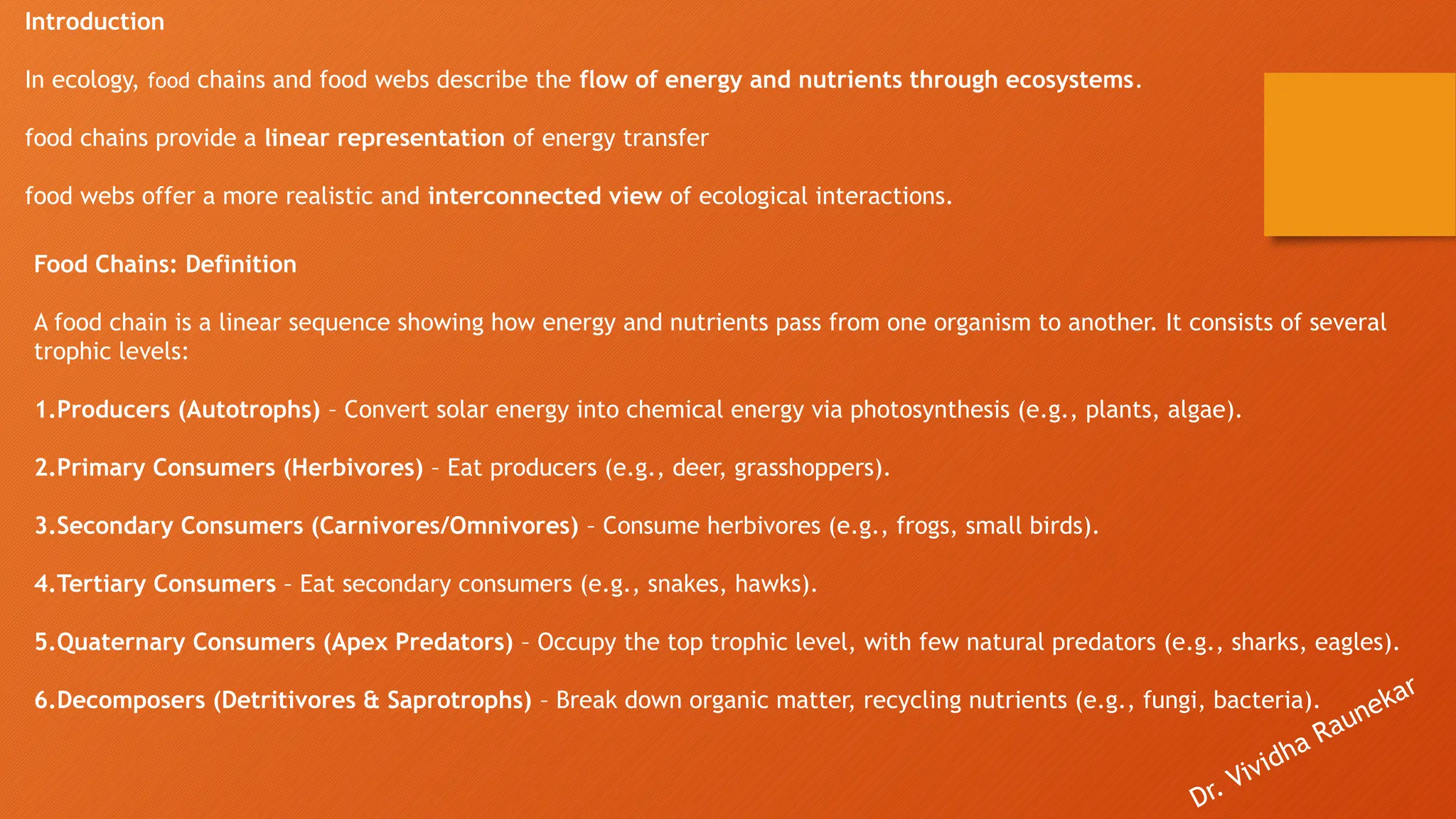 Food chain, web, pyramids and interconnected view of ecological ...