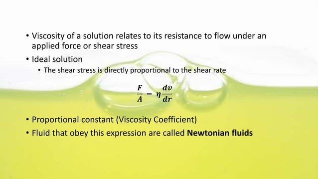 Food Chemistry - Viscosity | PPTX | Chemistry | Science