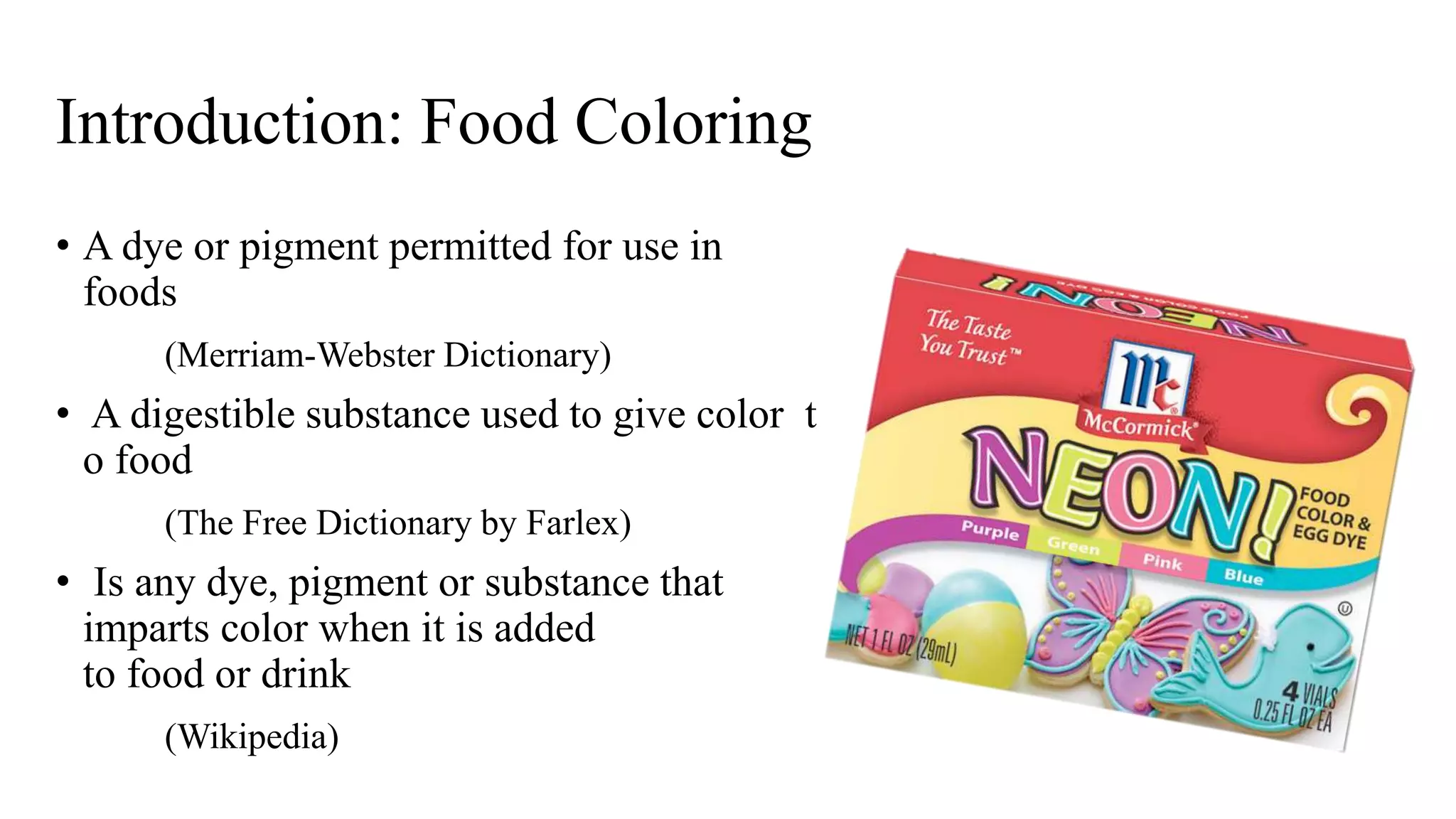 Food Coloring | PPTX