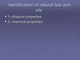 Food chemistry (Technology of Fats and oils) | PPT