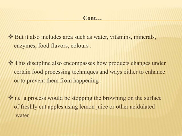 introduction to food chemistry | PPTX | Chemistry | Science