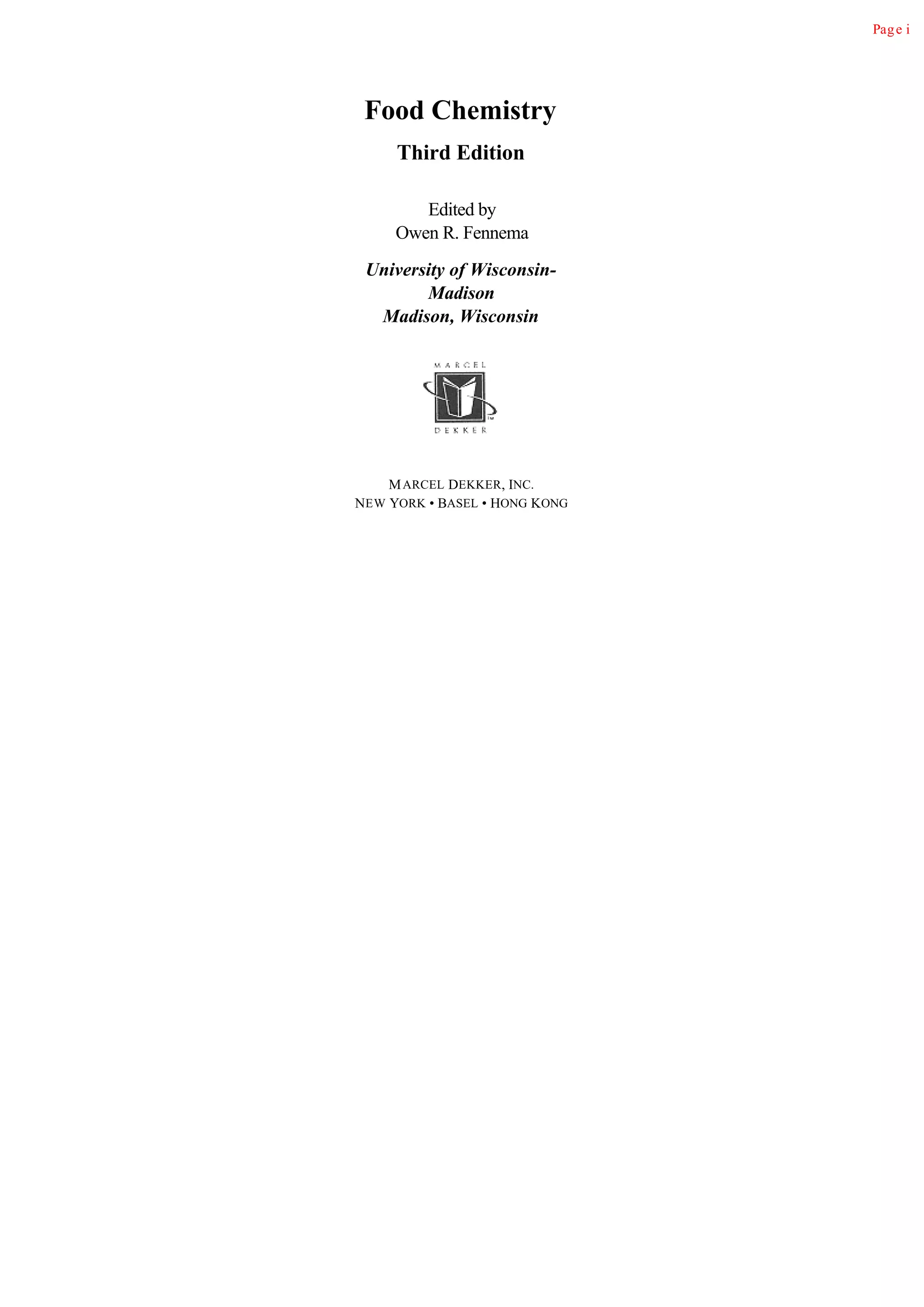 Food chemistry by fennema 3rd ed | PDF