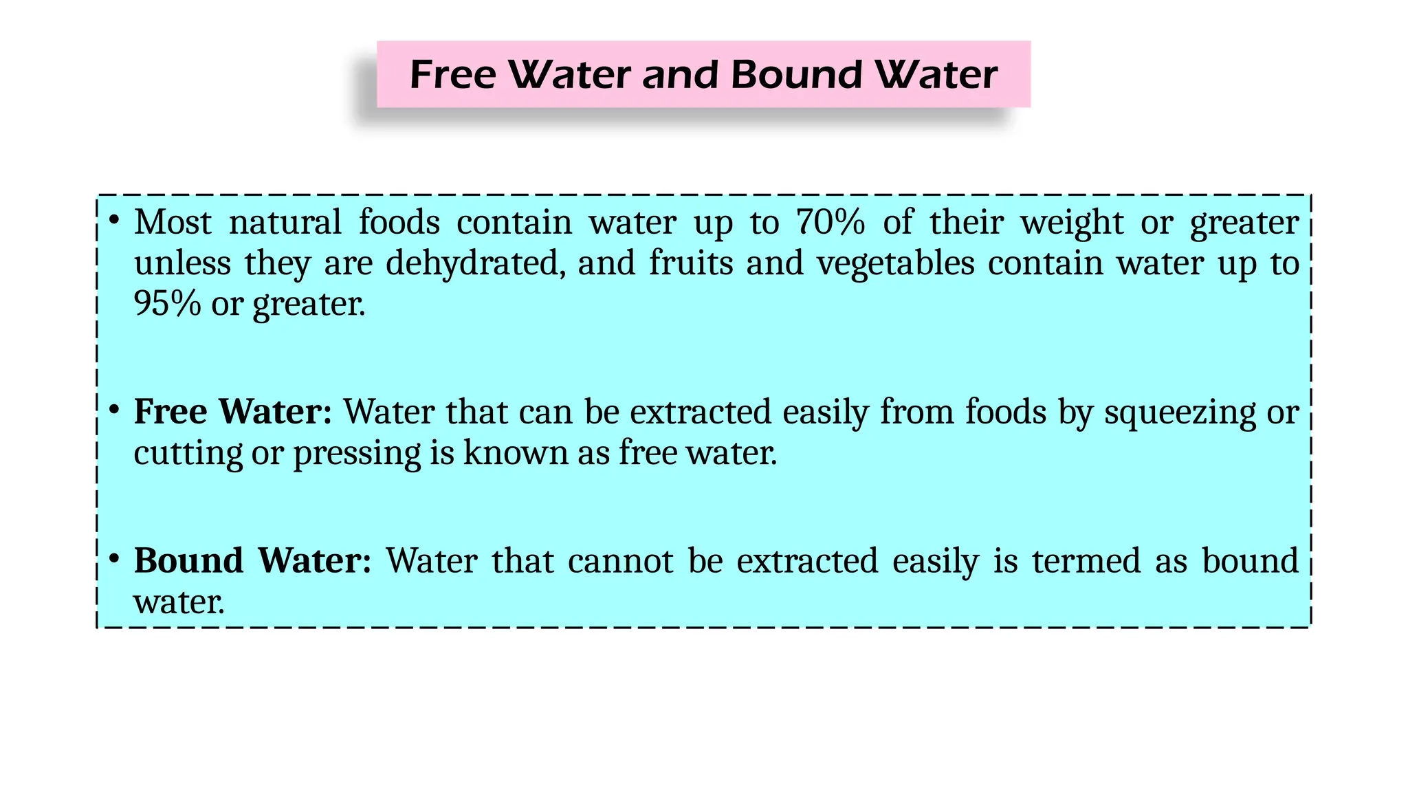 Water for Food Chemistry for BSc students | PPTX