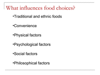 Food choices and nutrition basics | PPT