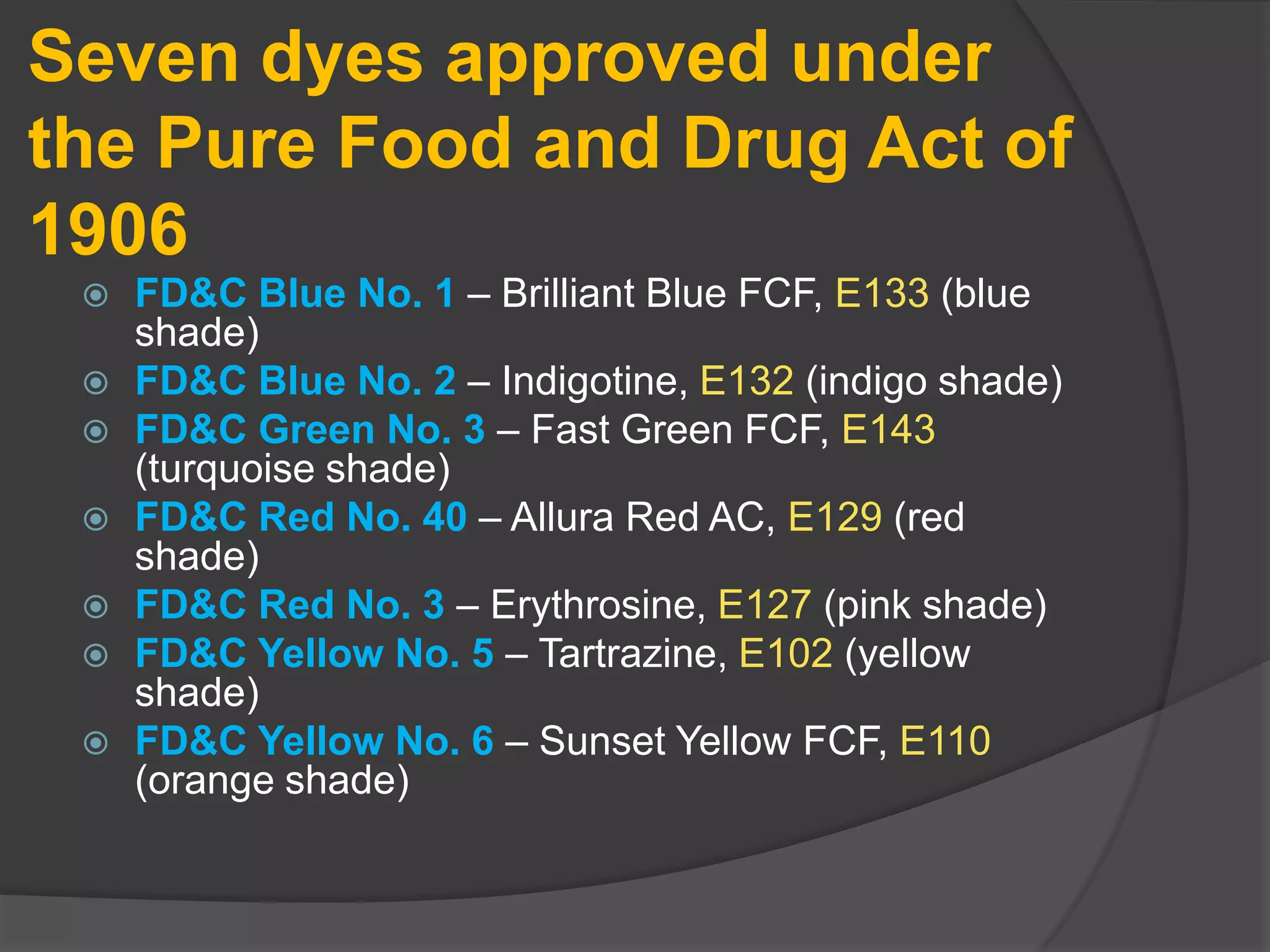Synthetic Food coloring | PPTX