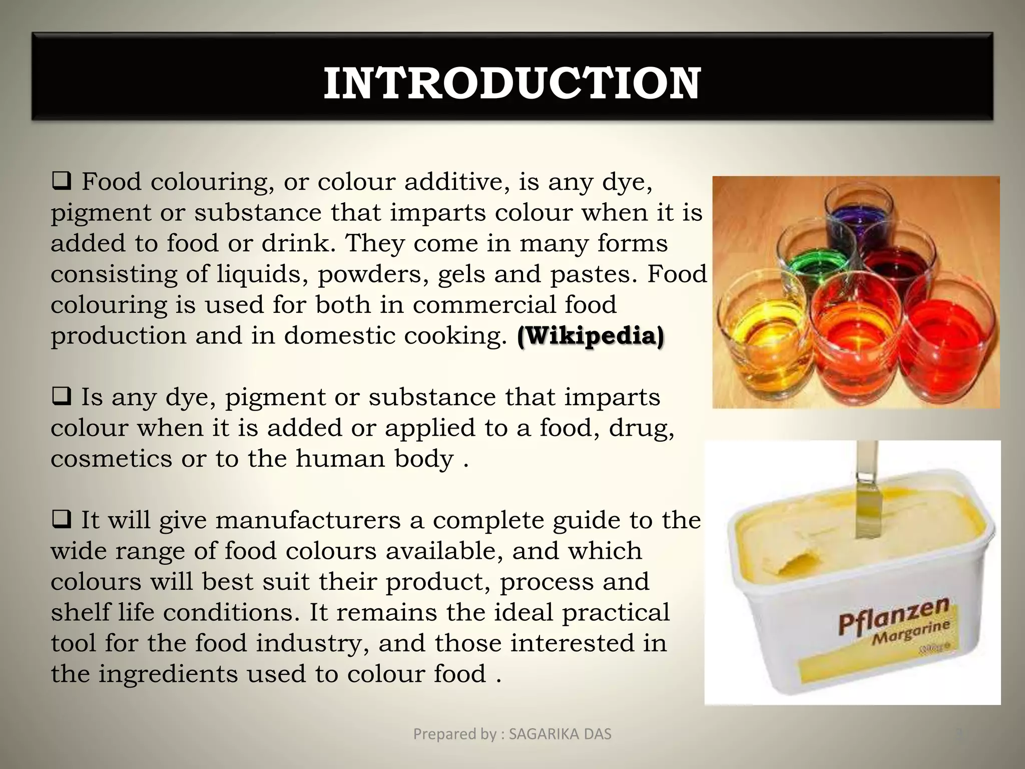 EDIBLE FOOD COLOURS | PPTX