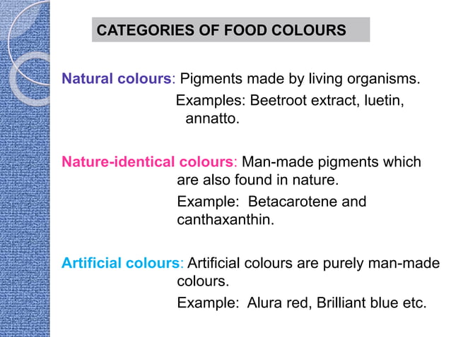 Food colours | PPTX