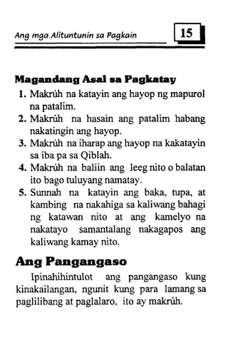 Food conditions in Islam, tagalog | PDF